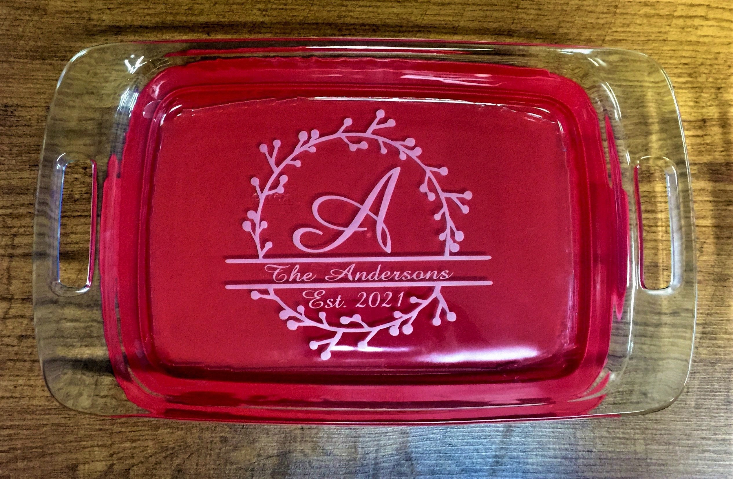 Personalized Engraved Baking Dish Pyrex Dish With Lid Custom | Etsy