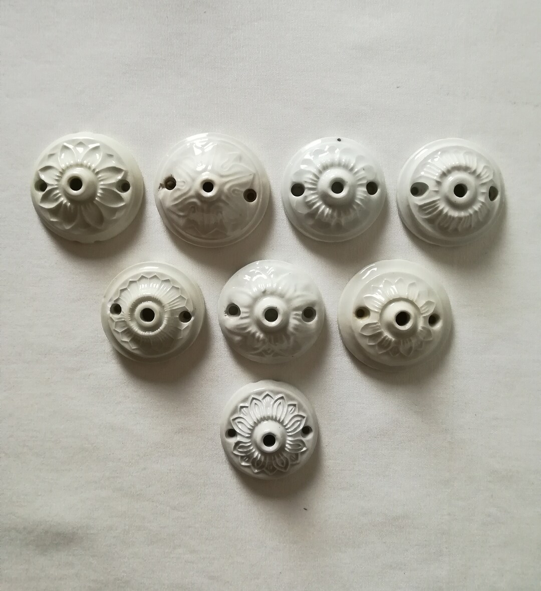French Vintage Porcelain Ceiling Rose X 1, White Porcelain, 40's - Etsy
