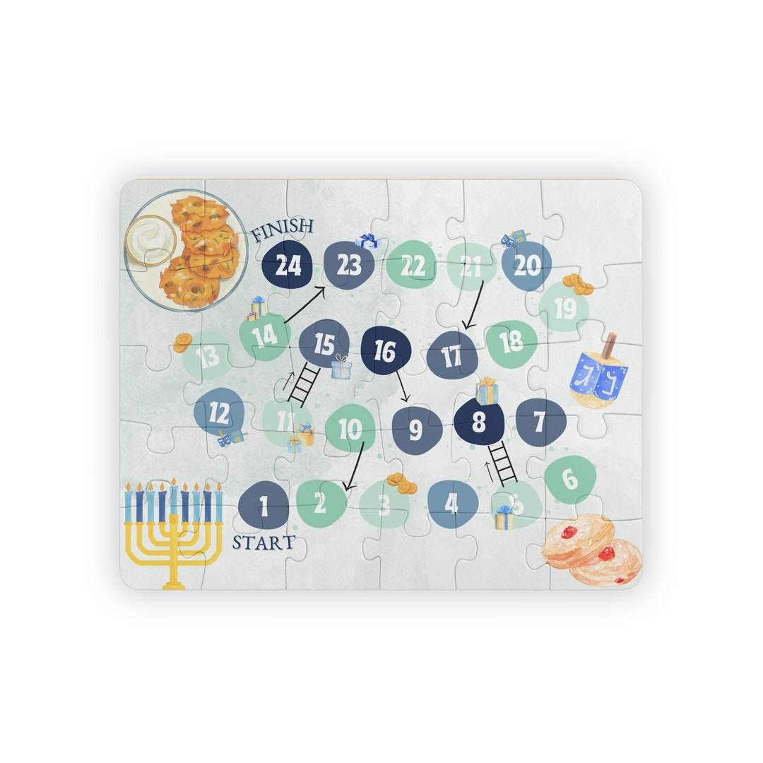 Hanukkah Chutes and Ladders Kids Puzzle | Interactive Game Board With ...