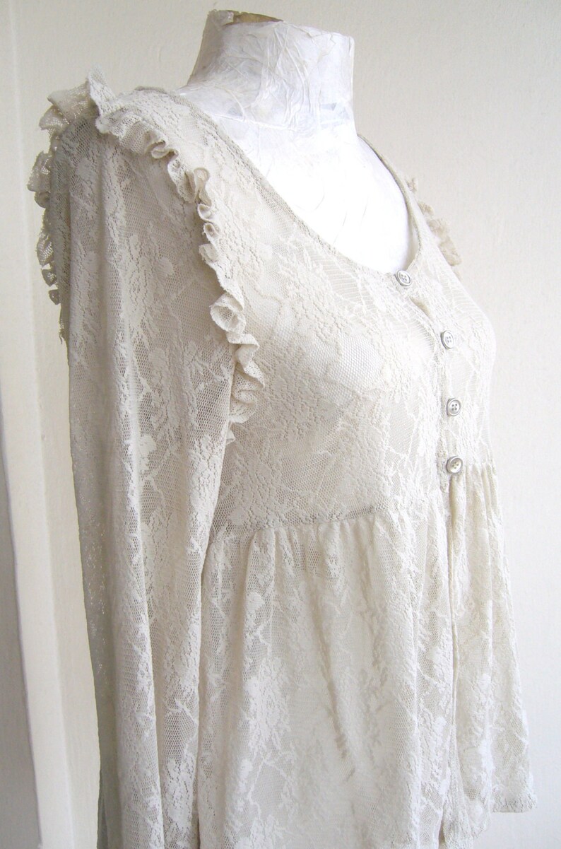 Ivory Lace Topflounce Lace Top Ivorywomen Top Lacewomen Etsy