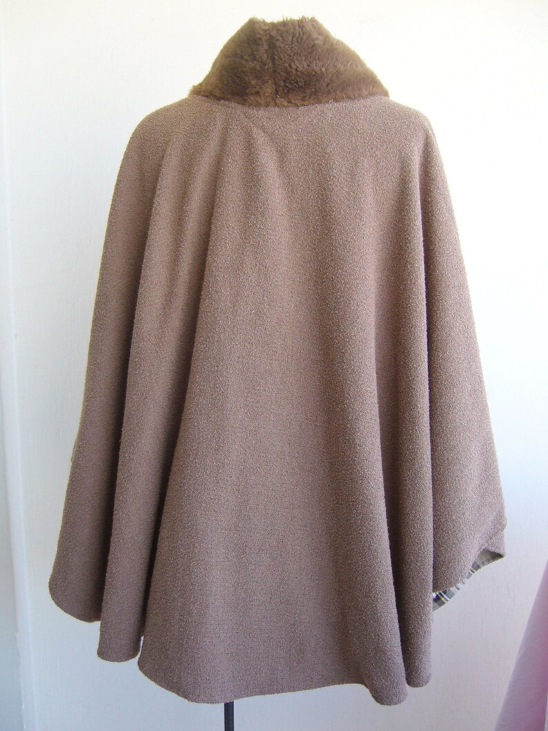 Tailormade Capote Double Sided/women Pelerine Plaided/fur Neck ...