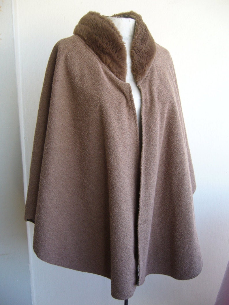 Tailormade Capote Double Sided/women Pelerine Plaided/fur Neck ...