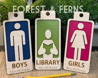 Laser Cut Hall Passes Teacher School Classroom SVG DXF AI Laser File - Etsy