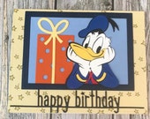 Disney Inspired Donald Duck Happy Birthday Card-handmade | Etsy