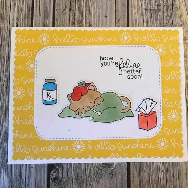 Cat Get Well Card - Etsy