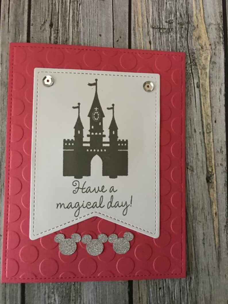 Disney Inspired Card-inspired Disney Castle Card-disney Inspired ...