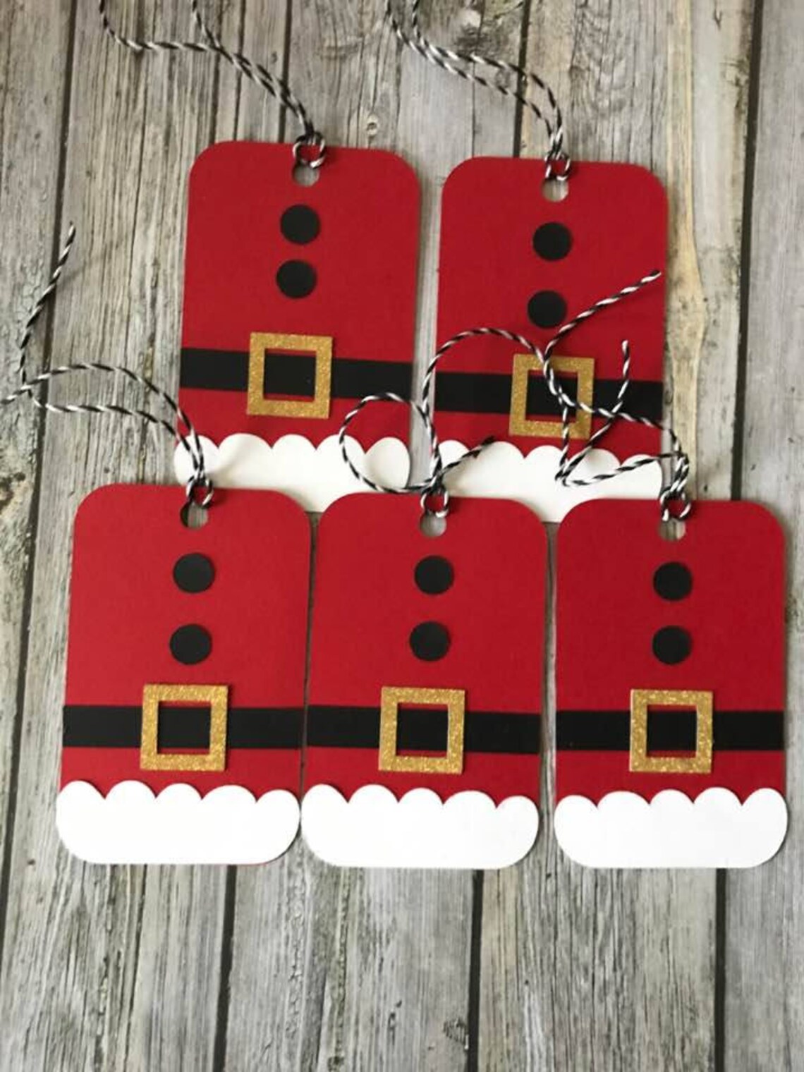 Santa Claus Christmas Tags set of 5handmade Christmas Gift - Etsy