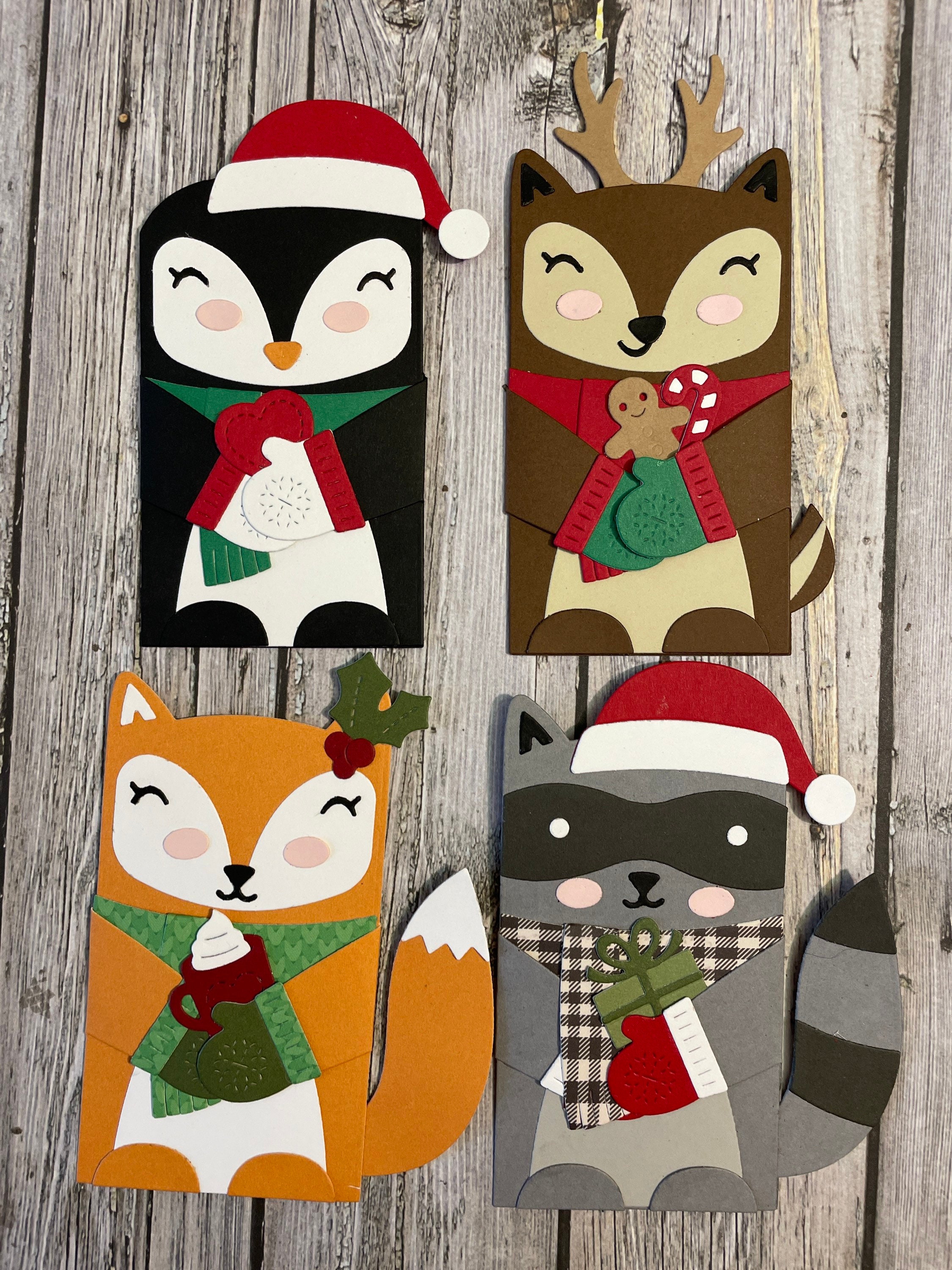 Handmade Christmas Gift Card Holder-woodland Animal Gift Card | Etsy