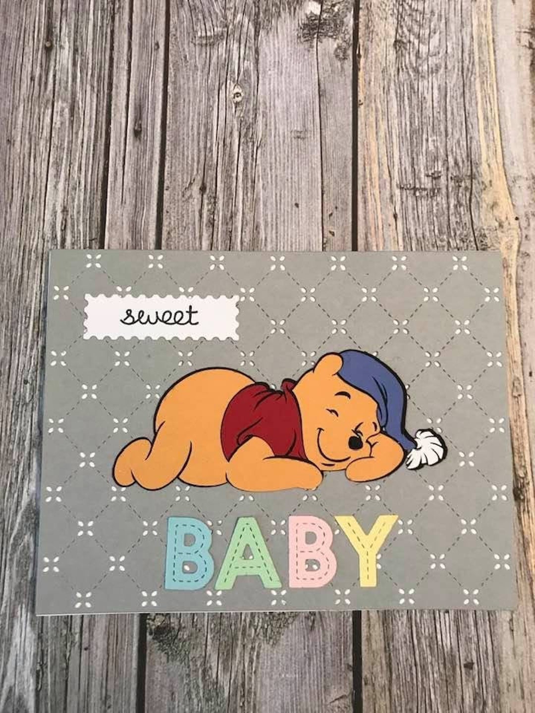 Handmade Disney Inspired Winnie the Pooh Baby Card-disney Baby Shower ...