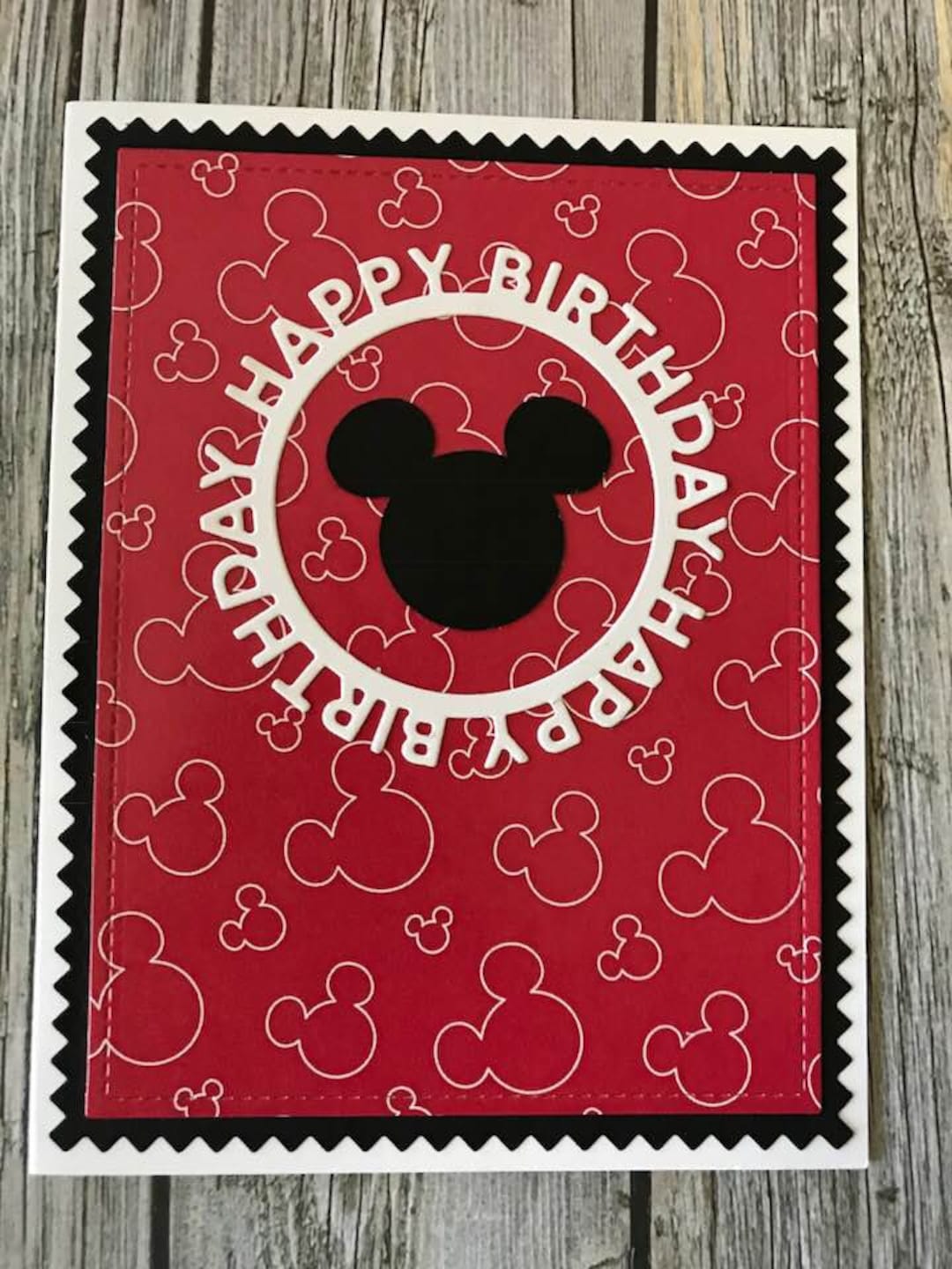 Handmade Mickey Mouse Birthday Card-handmade Disney Birthday Card ...
