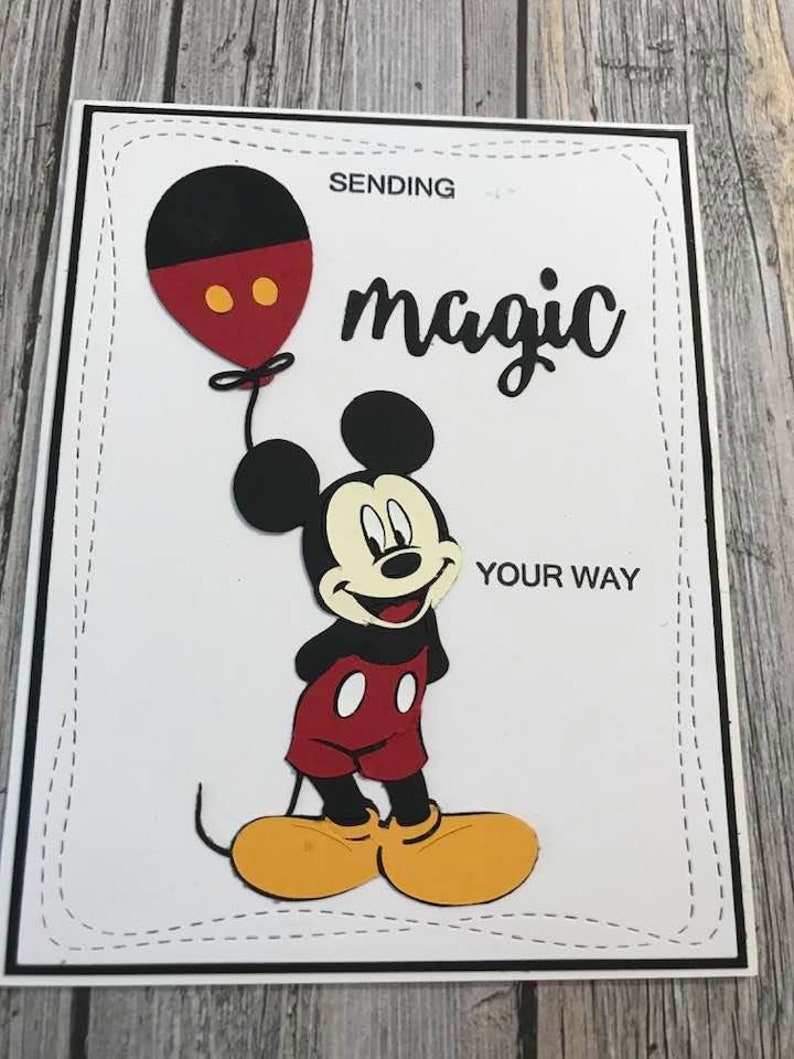 Handmade Inspired Mickey Mouse Happy Birthday Card-handmade Disney Card ...