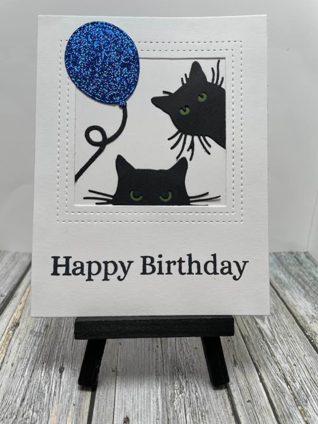Handmade Happy Birthday Cat Card-handmade Happy Birthday Kitty Card ...