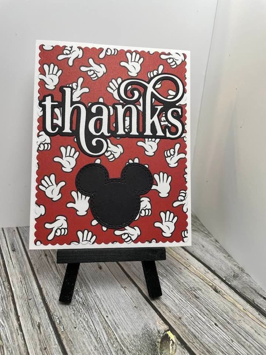 Disney Inspired Mickey Mouse Thanks Card-homemade Mickey Mouse Thanks ...