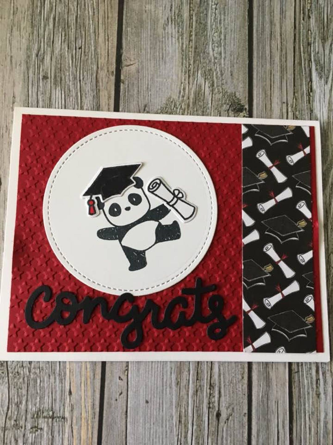 Panda Graduation Card-handmade Graduation Card-high School Graduation ...