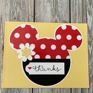 Minnie Mouse thanks card-Handmade Minnie Mouse thanks | Etsy