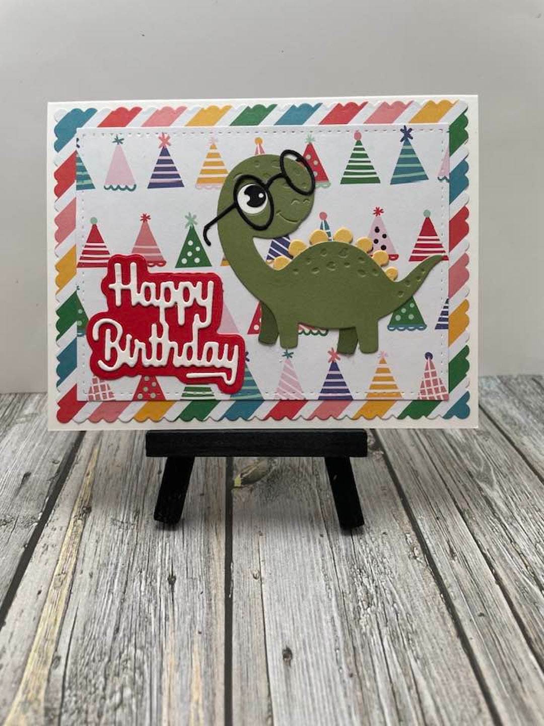 Handmade Dinosaur Card-happy Birthday Dinosaur Card-handmade Dinosaur ...