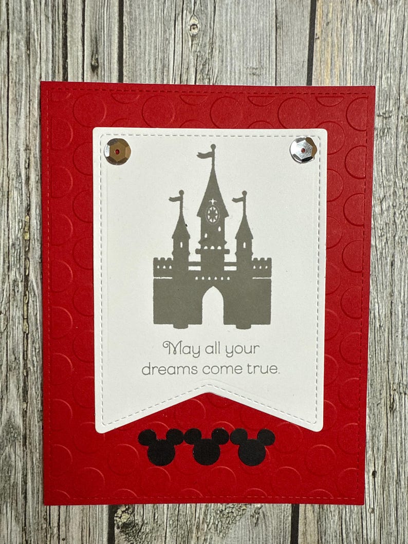 Disney Inspired Card-inspired Disney Castle Card-disney Inspired ...