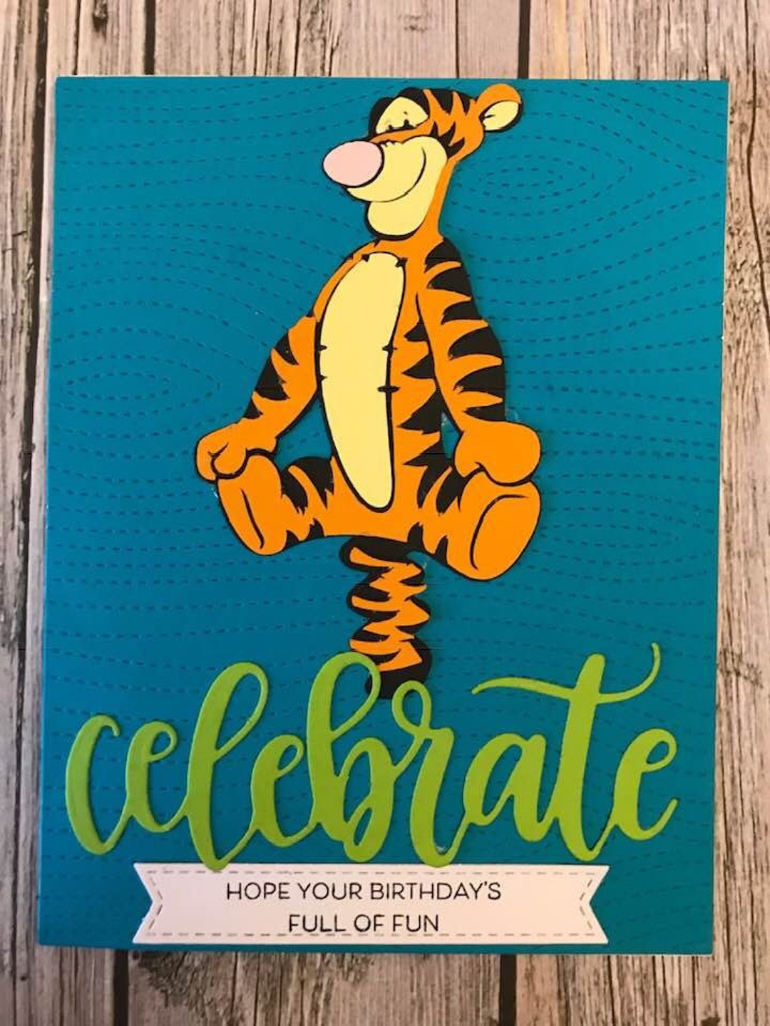 Handmade Tigger Inspired Birthday Card-handmade Disney Inspired ...
