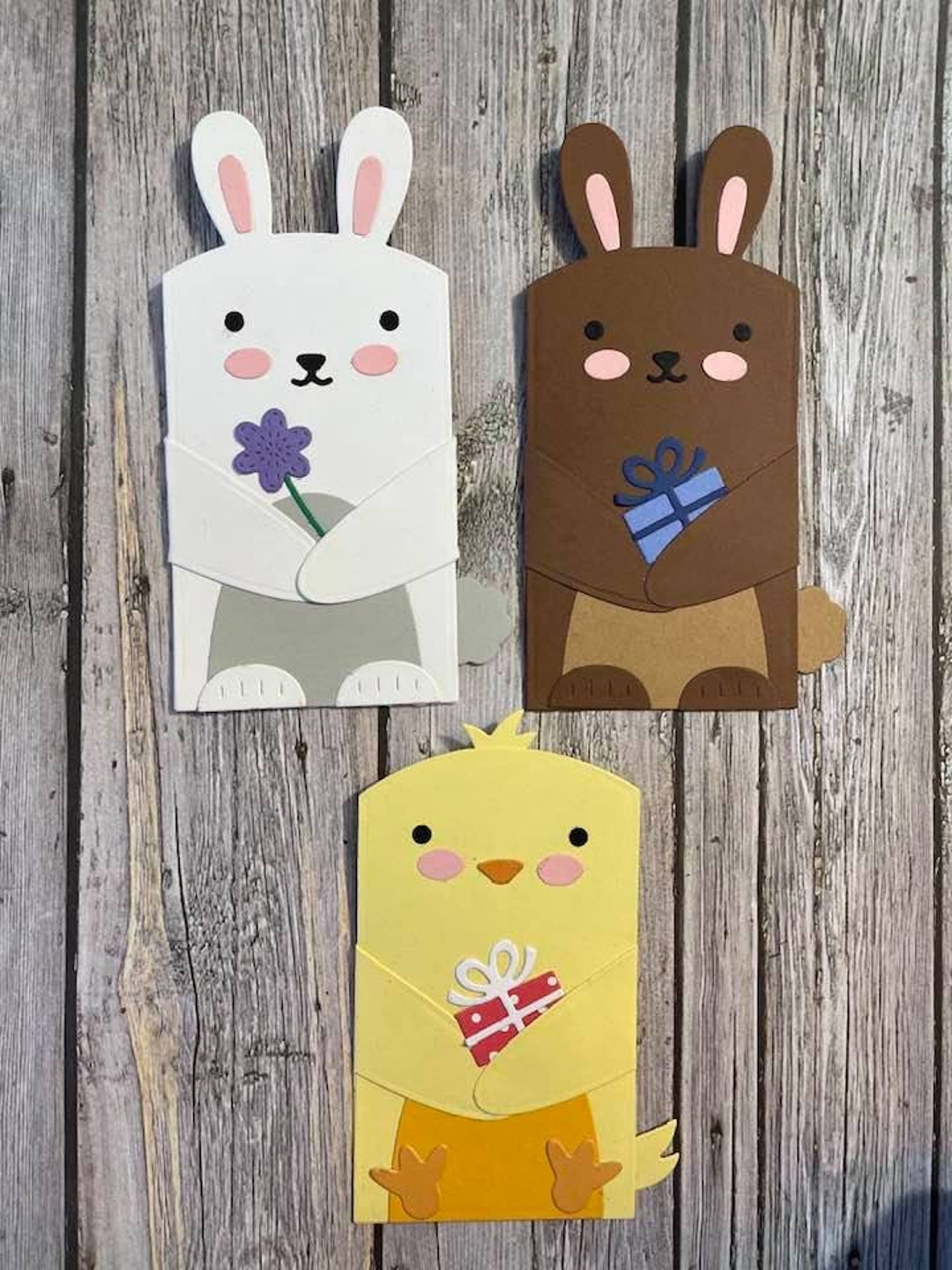 Handmade Farm Animal Gift Card Holder-rabbit Gift Card Holder-chick ...