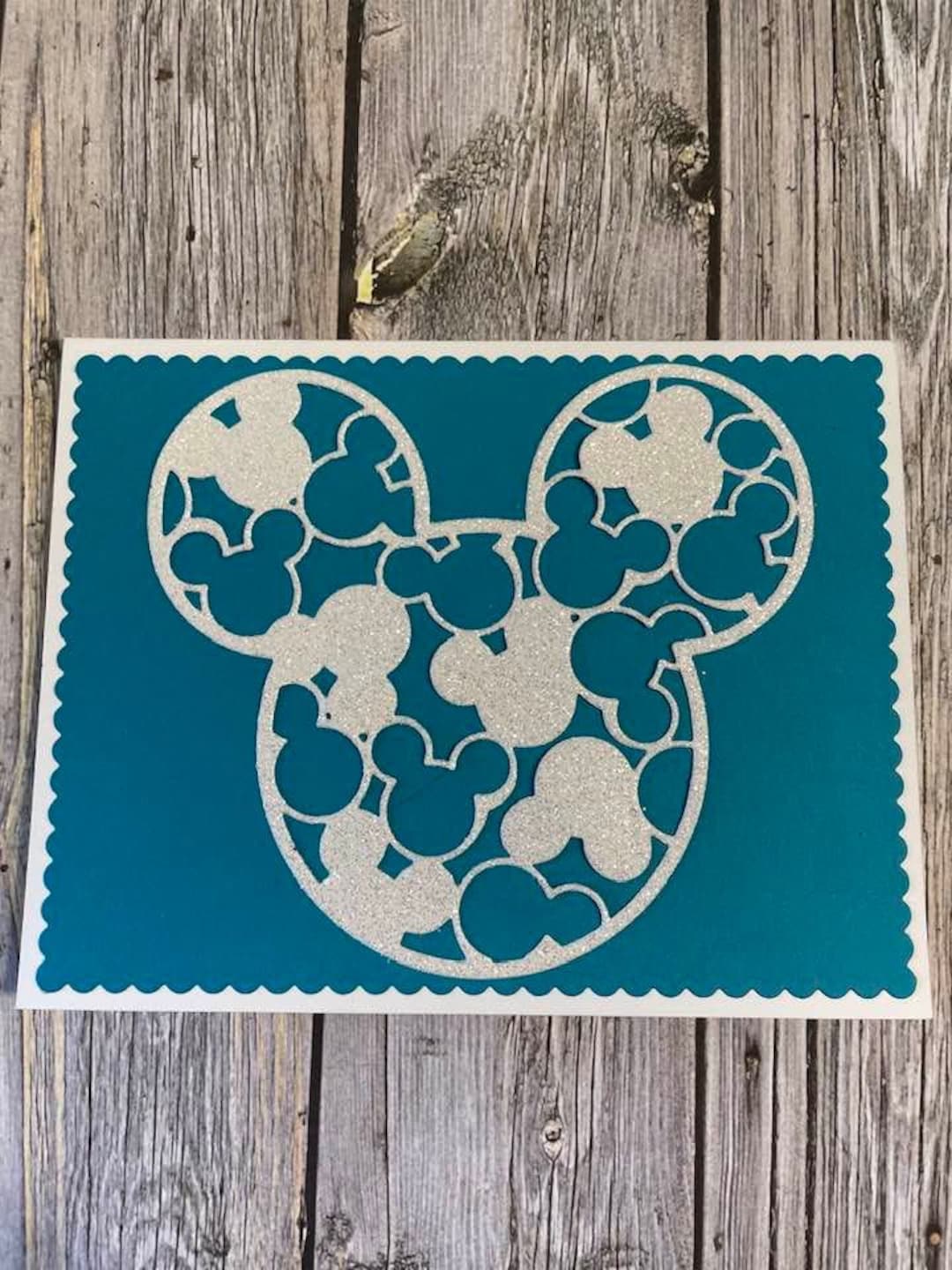 Handmade Inspired Mickey Mouse Head Card-handmade All Occasion Mickey ...
