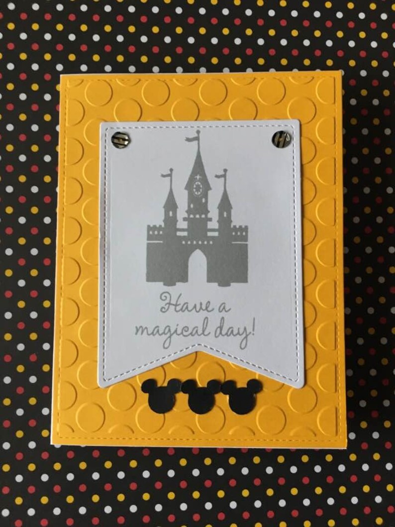 Disney Inspired Card-inspired Disney Castle Card-disney Inspired ...