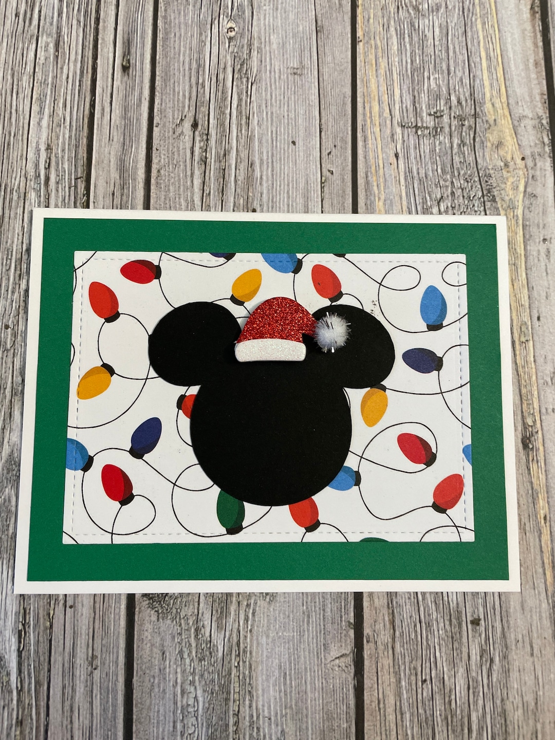 Mickey Mouse Inspired Christmas Card-mickey Mouse Inspired Gift Card ...