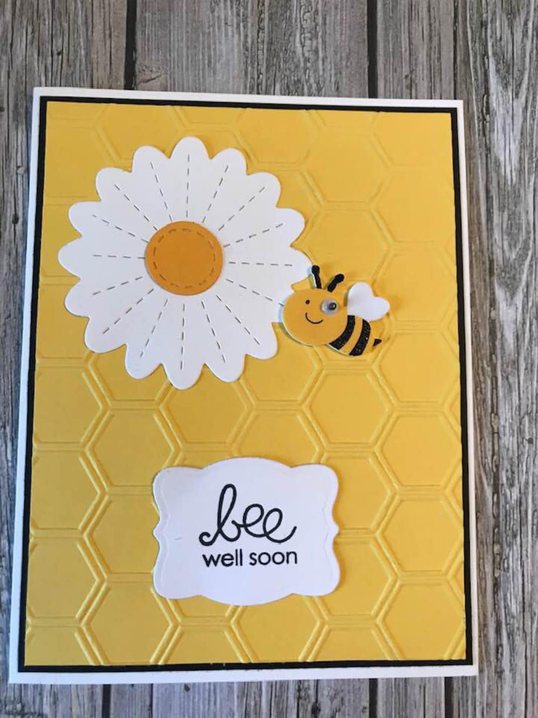 Bee Well Soon Card-get Well Soon Card-handmade Card-bee Card-thinking ...