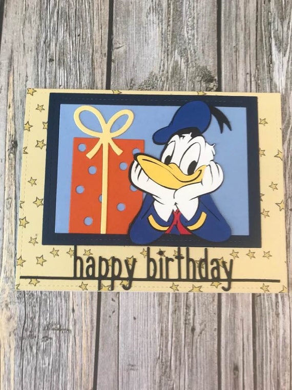 Disney Inspired Donald Duck Happy Birthday Card-handmade | Etsy