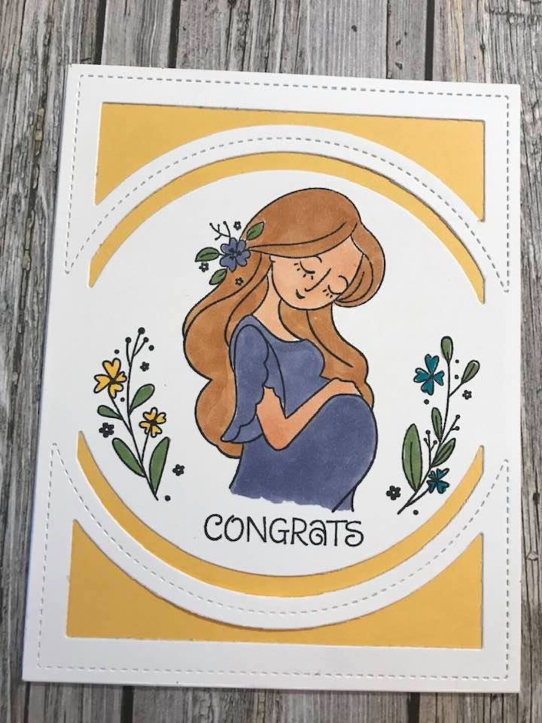 Handmade Pregnancy Card-handmade Baby Bump Card-handmade Expecting Card ...