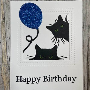 Handmade Happy Birthday Cat Card-handmade Happy Birthday Kitty Card ...