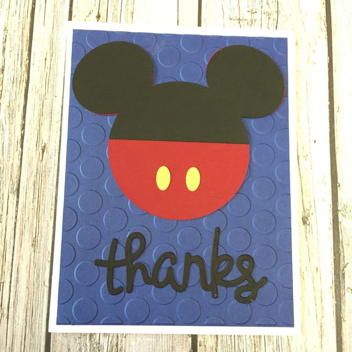 Mickey Mouse Thanks Card-disney Card-mickey Mouse Thank-you Card ...