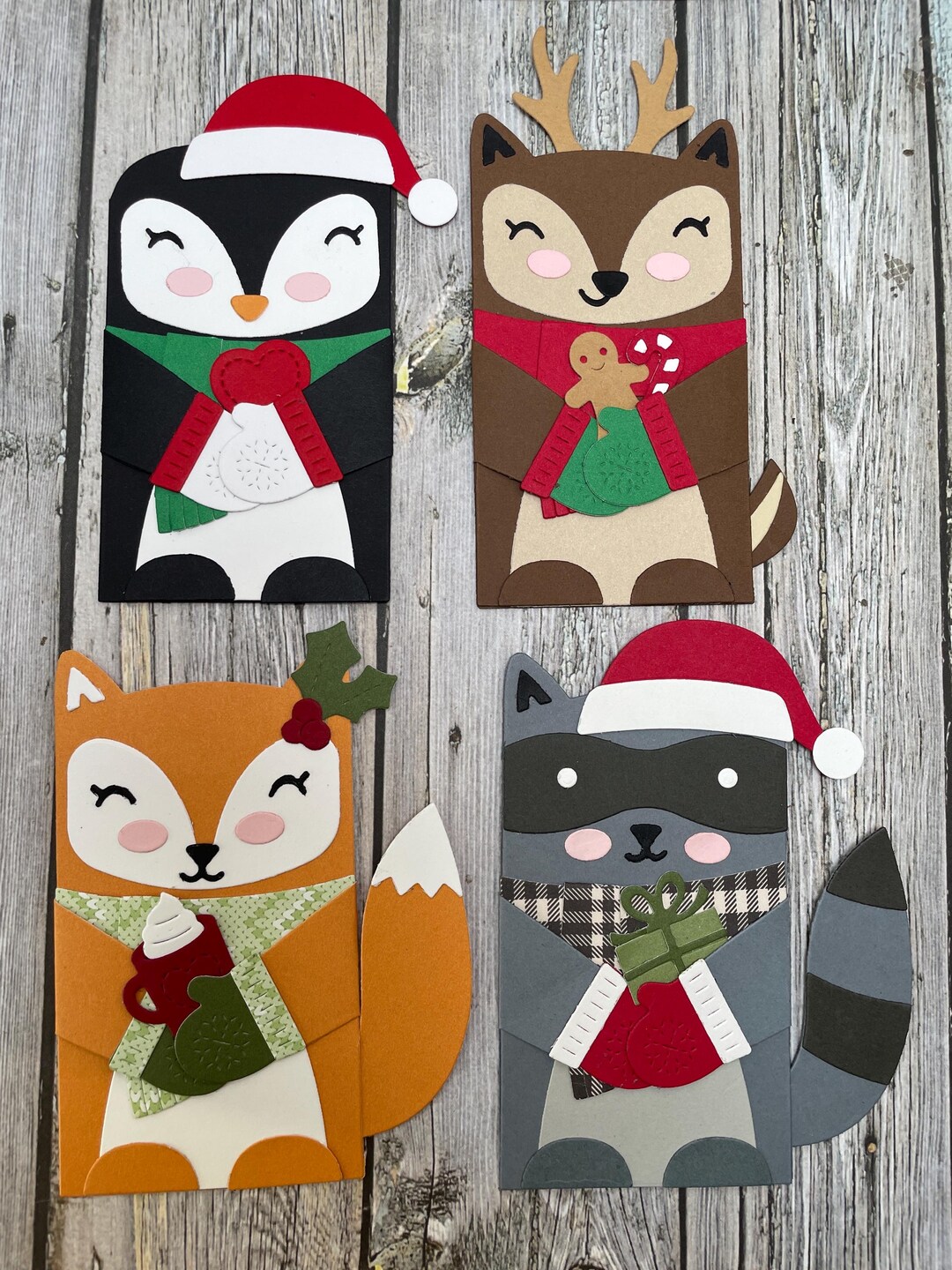 Handmade Christmas Gift Card Holder-woodland Animal Gift Card Holder ...