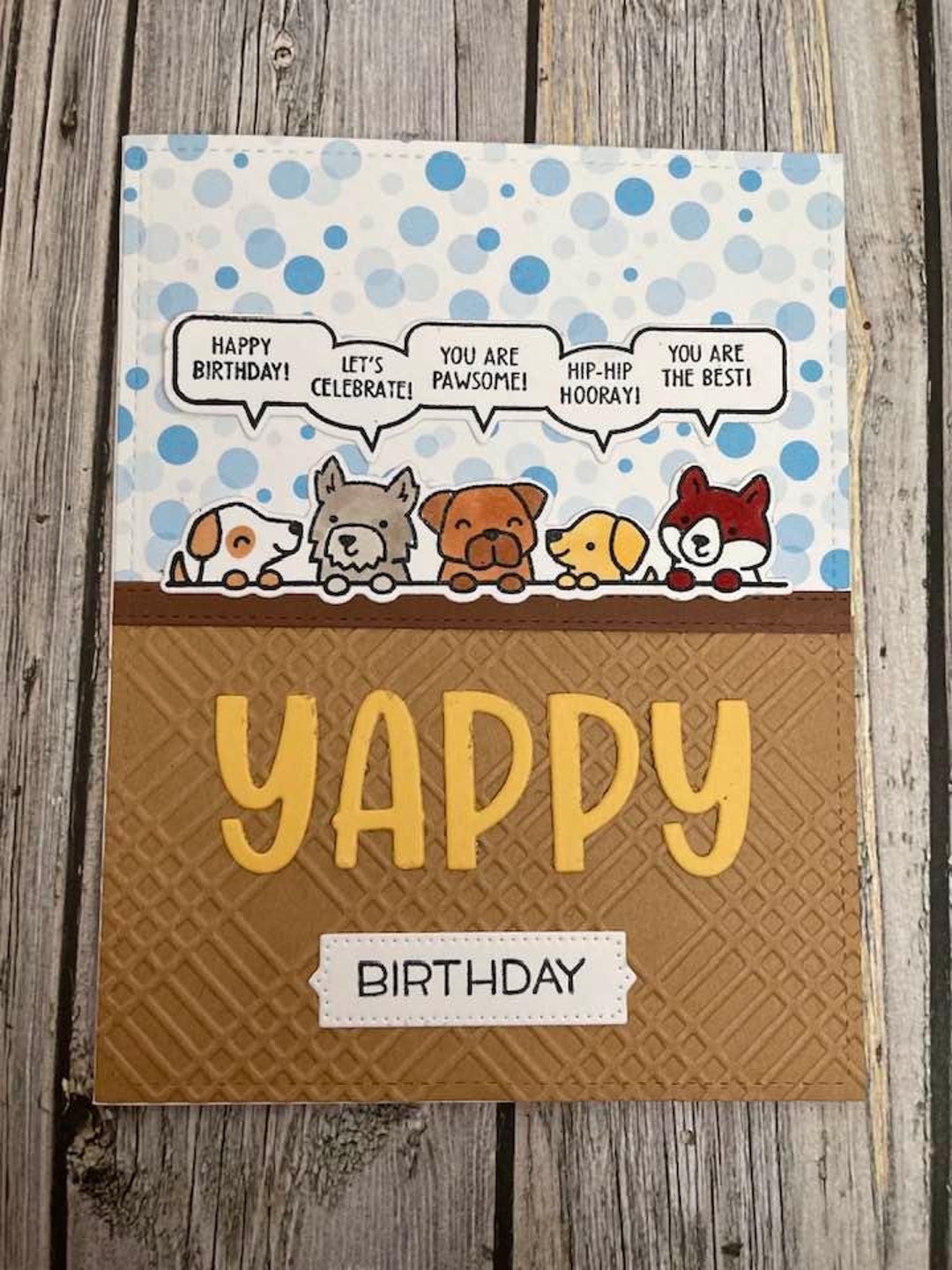 Yappy Birthday Card-handmade Dog Happy Birthday Card-handmade Dog Lover ...