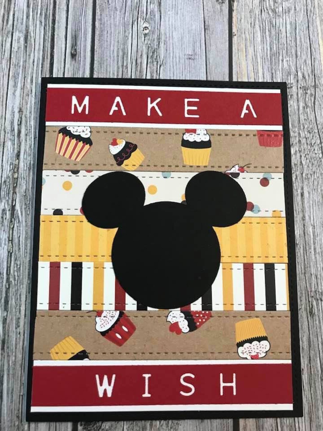 Handmade Disney Inspired Mickey Mouse Birthday Card-handmade Disney ...