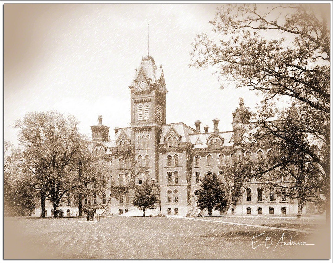 Vintage University Hall Ohio State University Columbus Ohio - Etsy