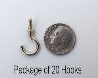 0.5 Inch / Pkg of 20 Small Key Hooks / 1/2 Screw Hooks / | Etsy