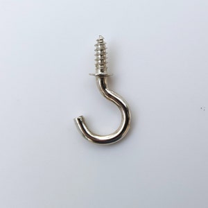 Nickel Key Screw Hooks: Small 1/2 Inch DIY Jewelry Hangers (pkg of 20 ...