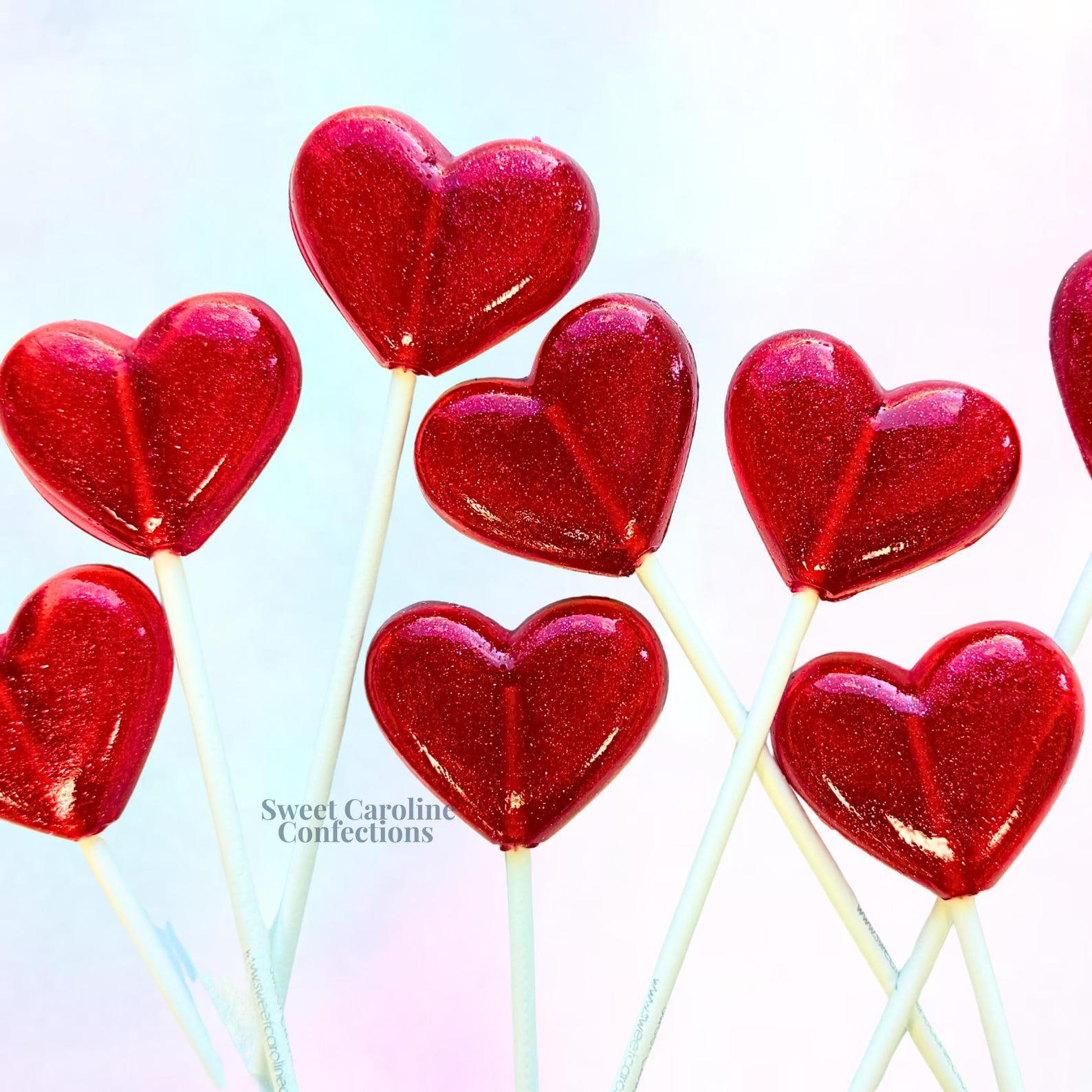 Red Heart Lollipops, Custom Valentine's Day Favors, Heart Lollipop ...