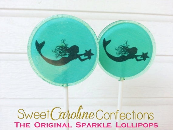Mermaid Lollipops Aqua Blue Lollipops Mermaid Party Candy | Etsy