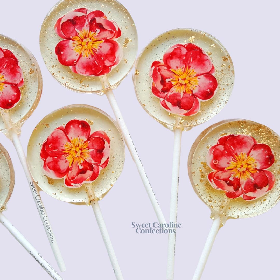 Mothers Day Gift, Flower Lollipops, Flower Candy, Flower Favors, Garden ...