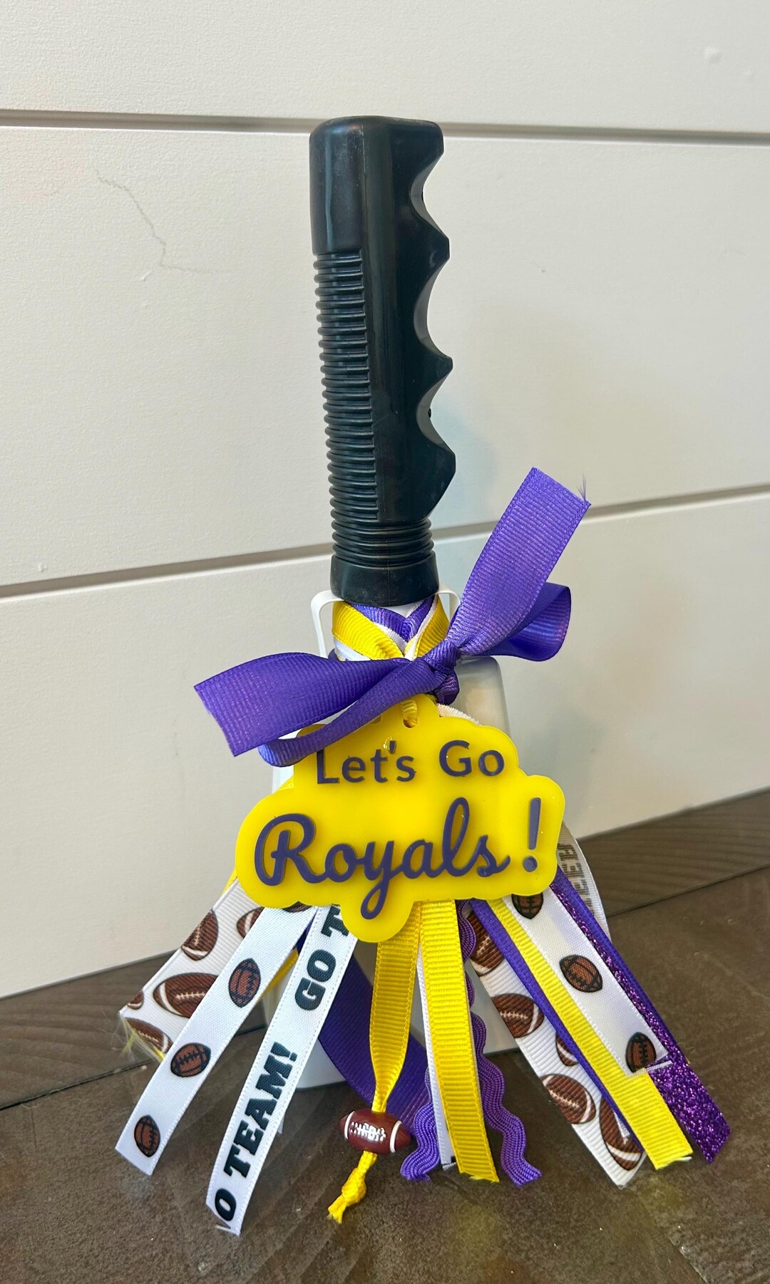 Team Spirit Cowbell - Purple & Yellow Game Day Victory Bell - Etsy
