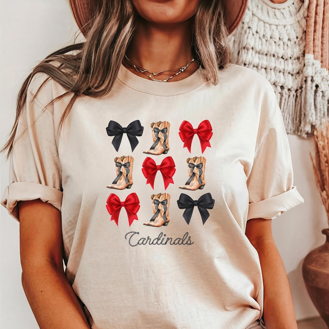 Western Bows Shirt, Cowboy Boots and Bows Shirt, Cowgirl Coquette, Red ...