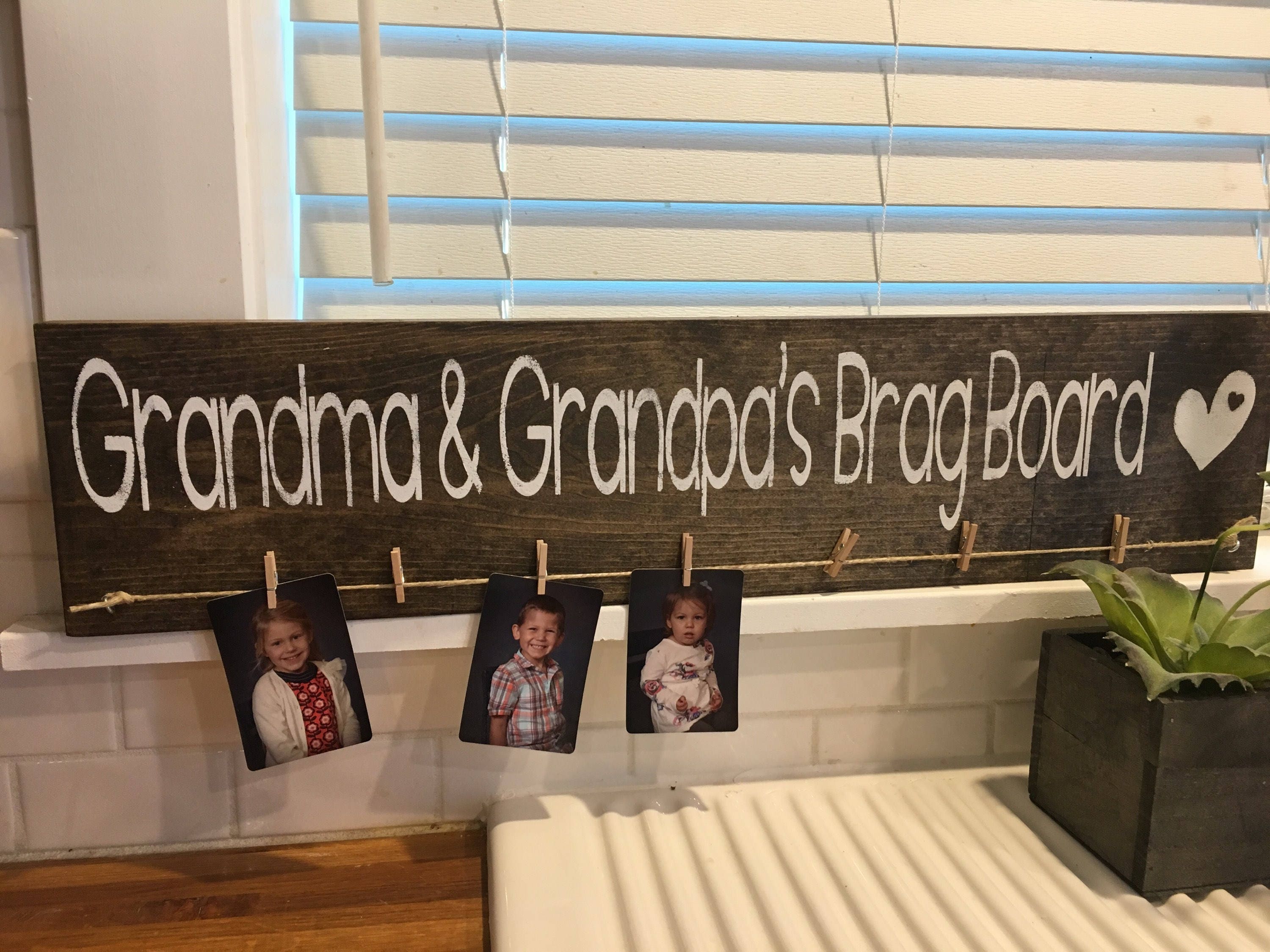 brag board grandma and grandpas brag board rustic gift | Etsy