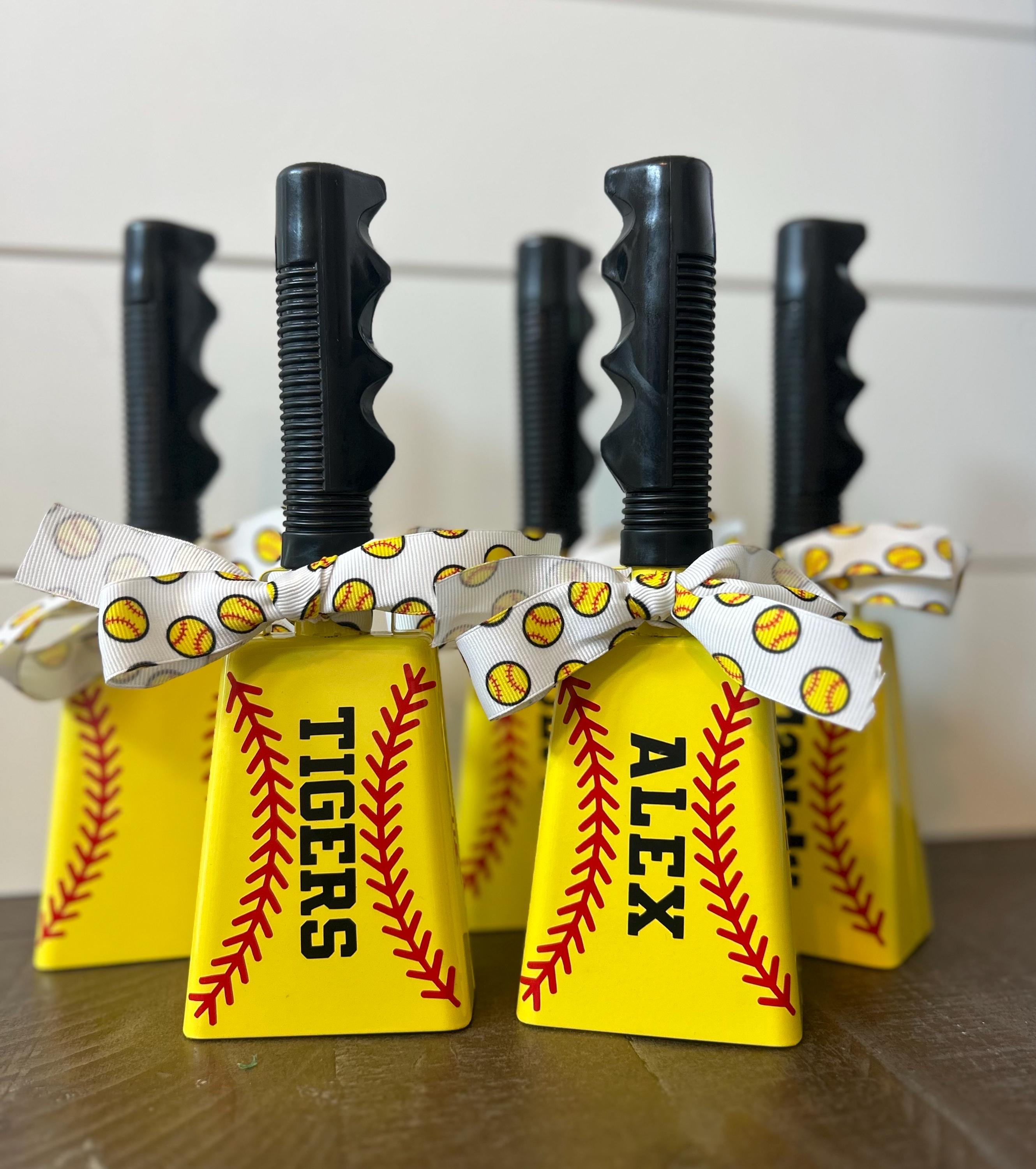 Sports Team Cow Bell - Game Day Victory Bells - Baseball Softball Sport ...