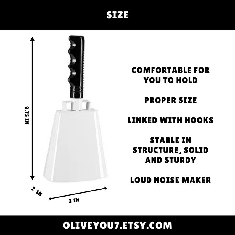 Sports Team Cow Bell - Game Day Victory Bells - School Spirit - Lets Go ...