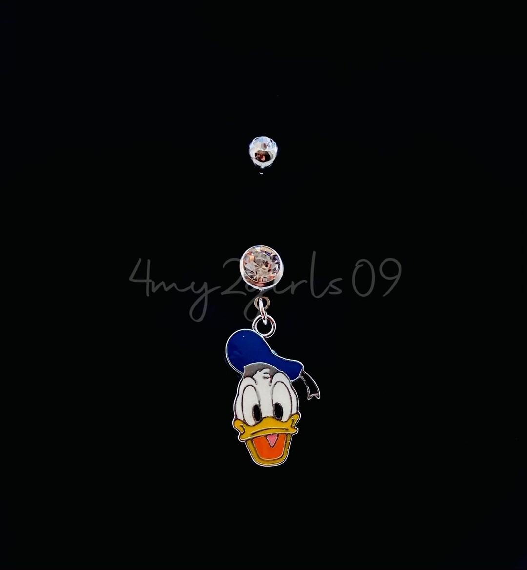 BIN 35 Disney Vintage Inspired DONALD DUCK Blue Hat Dangle Navel Belly ...