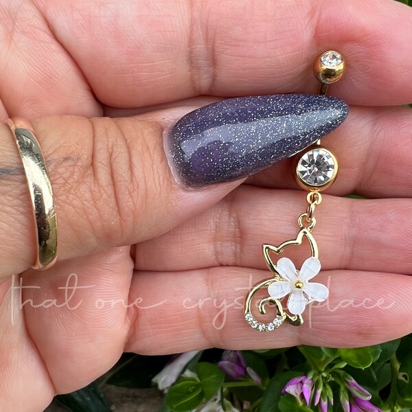 Hawaiian Flower Belly Ring - Etsy