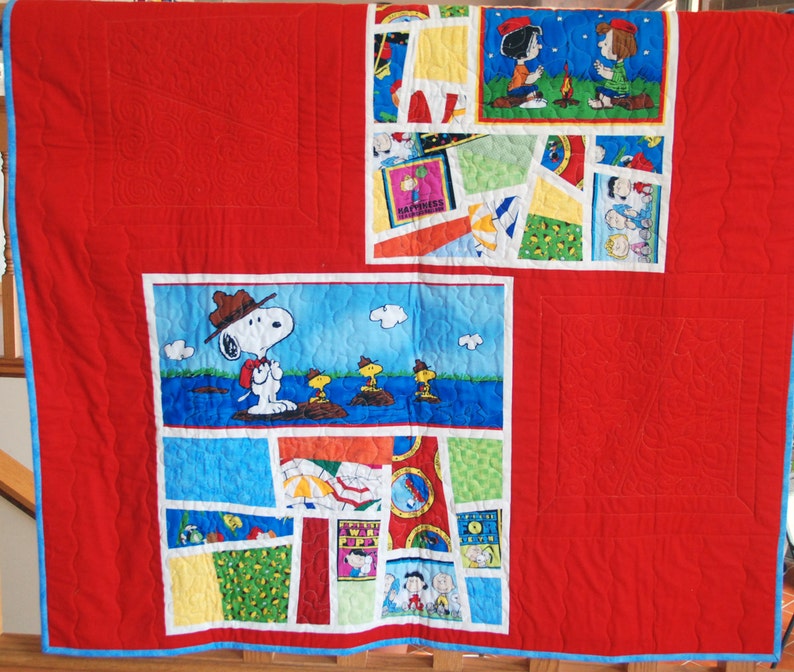 Snoopy Quilt Modern Baby Bedding Lap Quilt Snoopy Wall - Etsy