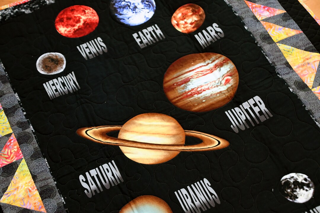 Planets Quilt and Crib Sheet Solar System Quilt Space Wall Hanging ...