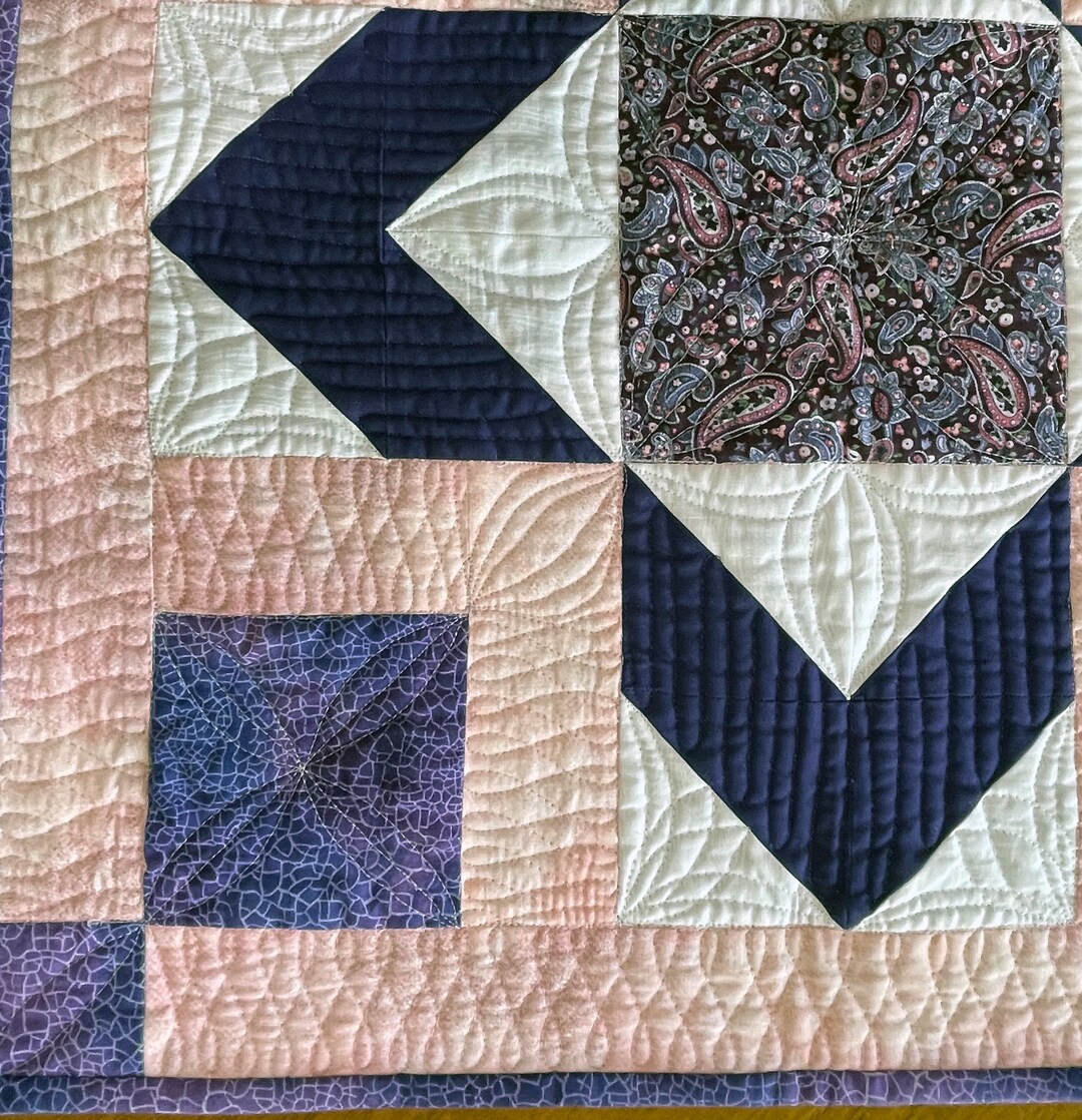 Square Quilted Table Runner, Modern Design, Richly Quilted, Batik Earth ...